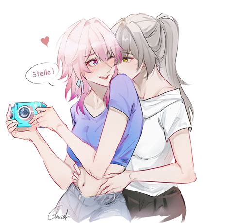 Trailblazer Stelle And March Th Honkai And More Drawn By Glaciel Danbooru