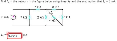 solved find io in the network in the figure below using
