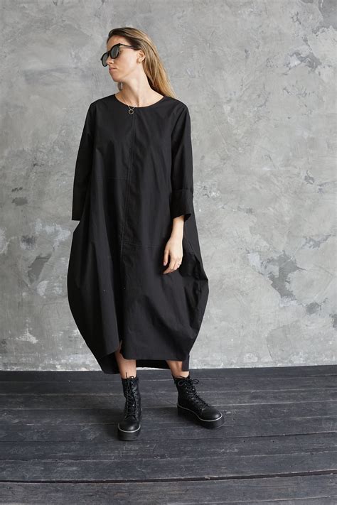 Black Casual Dress Long Black Dress Black Formal Dress Etsy