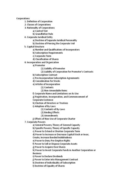 Comprehensive Guide To Corporations Pdf Business