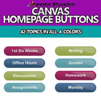 Canvas Home Page Buttons Canvas Buttons Web Buttons Distance Learning