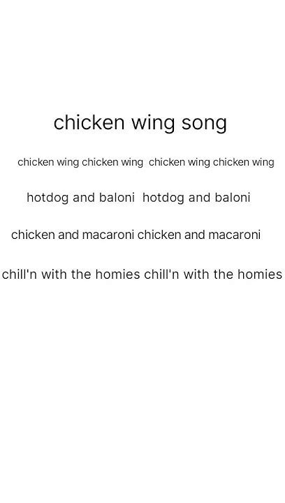 Chicken Wing Song Lyrics Youtube