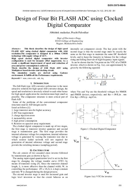 pdf design of four bit flash adc using clocked digital comparator