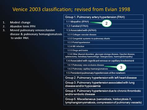 Venice Clinical Classification Of Pulmonary Hypertension Pulmonary