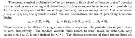 Stochastic Processes Null Recurrence Of A Random Walk Mathematics