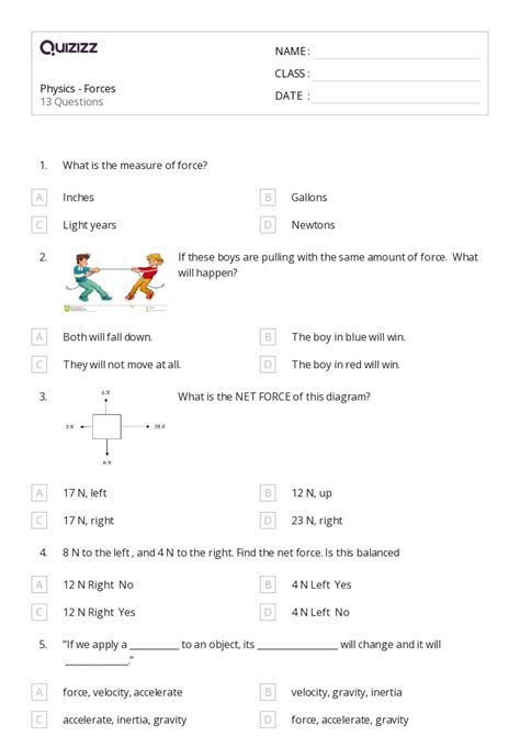 50 Physics Worksheets For 11th Grade On Quizizz Free And Printable