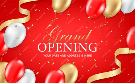 그랜드 오프닝 파티 초대 카드 프리미엄 벡터