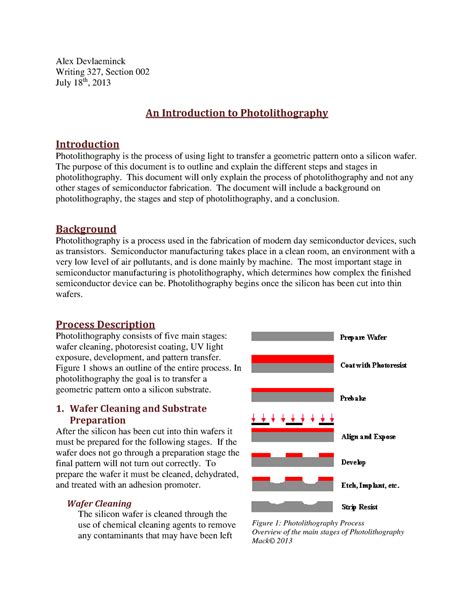 Process Decription Grade A Alex Devlaeminck Writing 327 Section 002 July 18th 2013 An