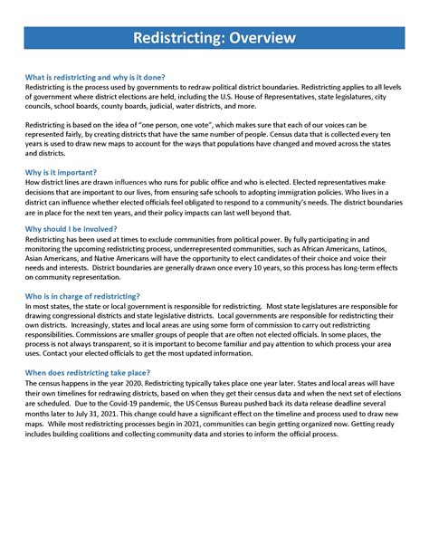 Community Engagement Understanding The Redistricting Process All
