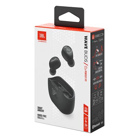 Fone De Ouvido Jbl Wave Buds Sem Fio Bluetooth Preto