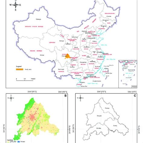 A Extent Of The Research Region B Research Region Land Use C Download Scientific Diagram