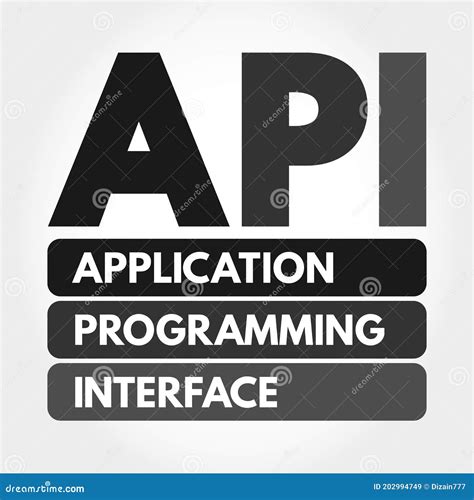 Acrónimo De Interfaz De Programación De Aplicaciones Api Stock de