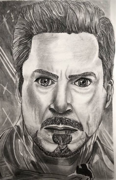 iron man robert downey jr drawing by muhammad sarim saatchi art