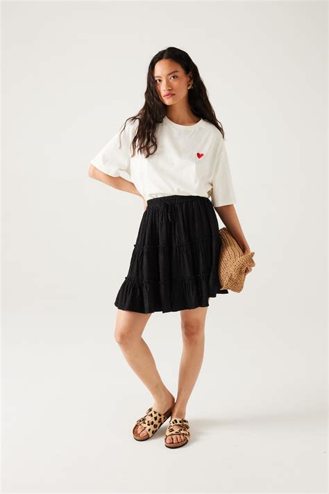 Frilly Mini Skirt Black