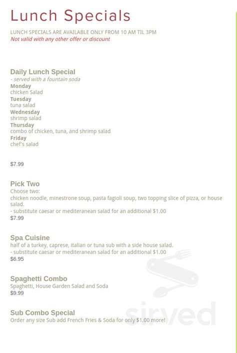 Lucias Italian Ristorante Menu In Herndon Virginia Usa