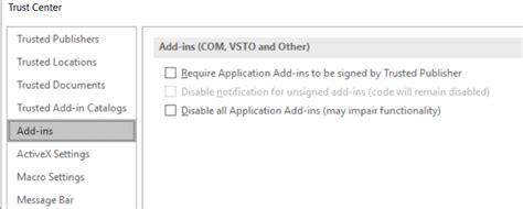 Says Its Installed In The Add In Manager But Its Disabled In The Options Menu Issue