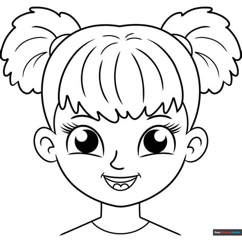 Girl Face Coloring Page Easy Drawing Guides Girl Face Drawing