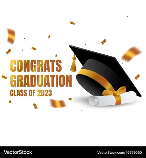Congrats Graduation 2023 Greeting Card Design Vector Image