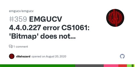 emgucv 4 4 0 227 error cs1061 bitmap does not contain a definition