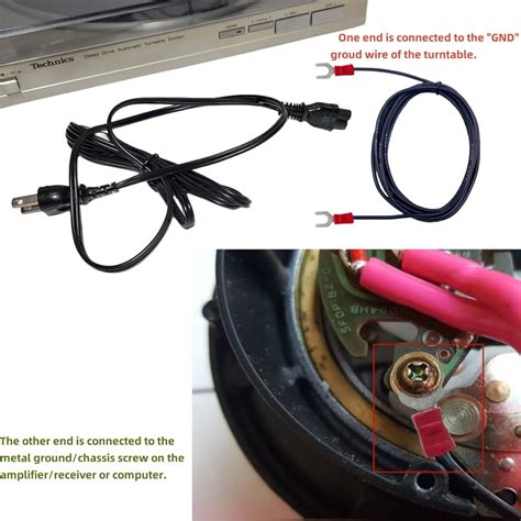 Spade Lug Nqeuepn 2pcs Phonograph Turntable 5ft Turntable Grounding