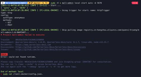 使用 S Local Start Auto D 5678 调试 Custom Container，遇到 Could Not Found Runtime 错误 · Issue 415