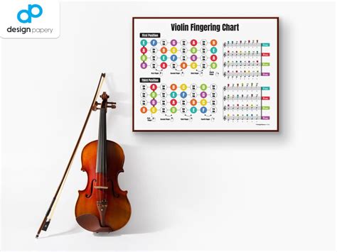 Violin Fingering Chart Violin Poster Violin Instrument Etsy