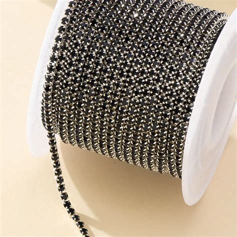 450cm17717 블랙 슈퍼 스파클링 라인 석 체인 네일 아트 장식 신발 장식 Headscarf Temu Republic Of Korea