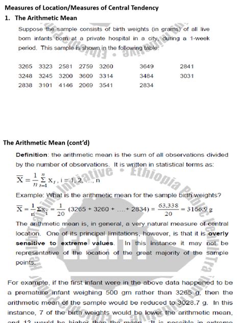 Lecture 2 1 Measures Of Location Pdf Mode Statistics Skewness