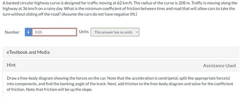 solved a banked circular highway curve is designed for