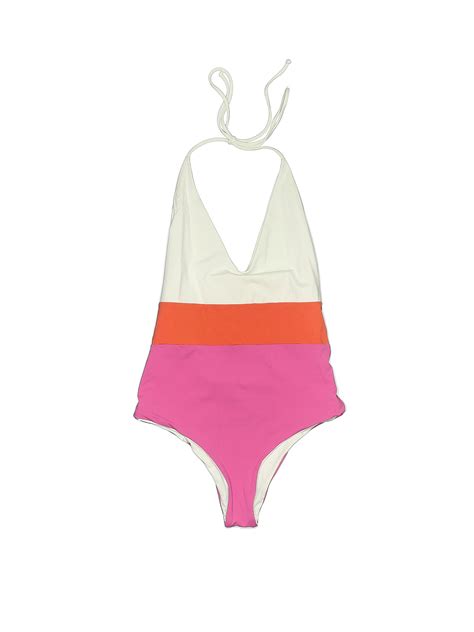 Tavik Swimwear Solid Color Block Multi Color Pink One Piece Swimsuit