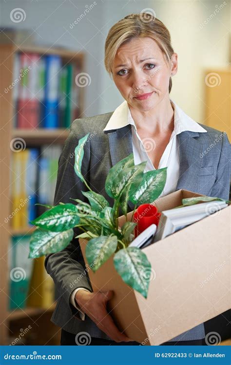 Redundant Businesswoman In Office Stock Image Image Of Worried Possessions 62922433