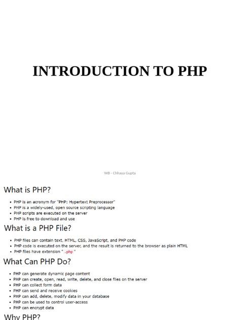 Introduction To Php Pdf Data Type Variable Computer Science
