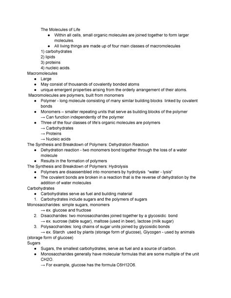 The Structure And Function Of Large Biological Molecules The Molecules Of Life Within All