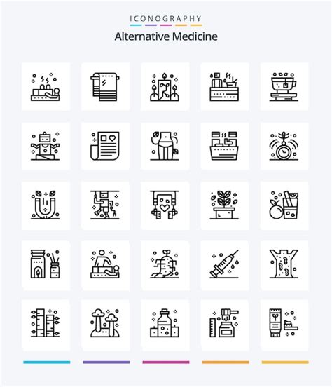 Premium Vector Creative Alternative Medicine 25 Outline Icon Pack Such As Nature Wellness