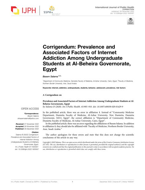 Pdf Corrigendum Prevalence And Associated Factors Of Internet