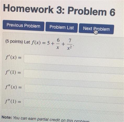Solved Homework 3 Problem 6 Previous Problem Problem List