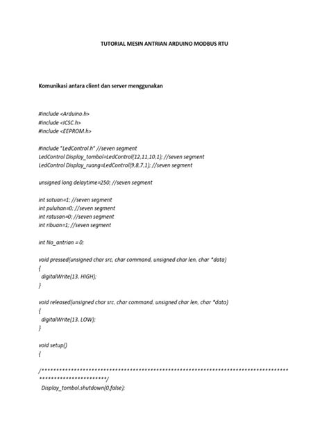 Tutorial Mesin Antrian Arduino Modbus Rtu Pdf