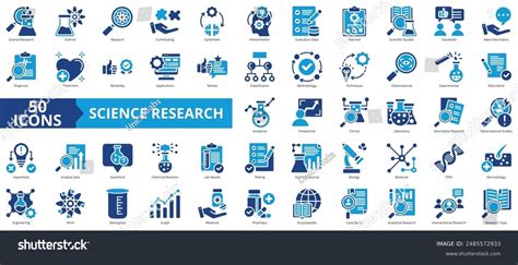 Science Research Icon Collection Set Containing Stock Vector Royalty