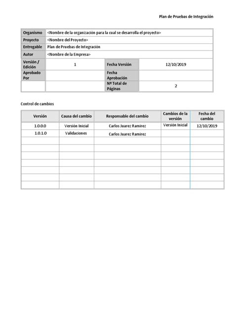 Formato Pruebas Integrales Pdf Inventario Informática
