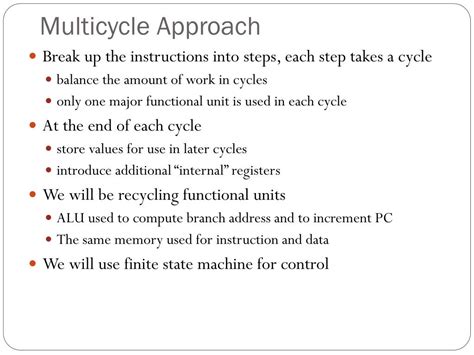 PPT The Processor Multicycle Implementation PowerPoint Presentation ID