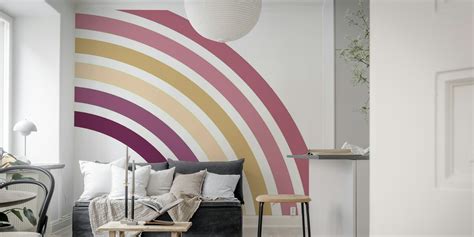 Vintage Half Rainbow Wallpaper