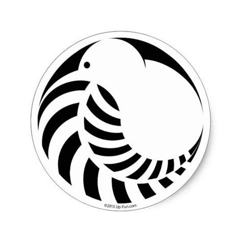 Nz Kiwi Silver Fern Emblem Classic Round Sticker Zazzle Marquesan