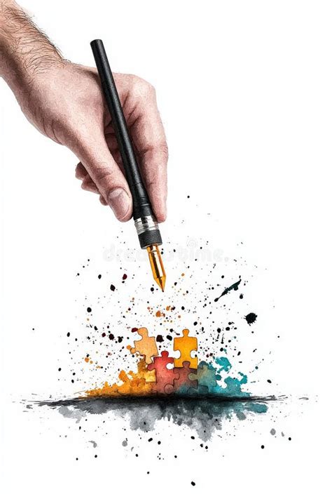 a creative hand drawing puzzle pieces blending art and ideas in vibrant colors symbolizing