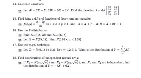 Solved 14 Calculate Jacobians Ax Ax Ex Let A 2X Y Chegg Com