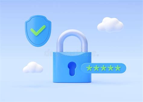Security 3d Shield Illustration Clouds Protect Object And Render