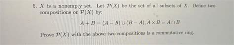 solved x is a nonempty set let p x be the set of all