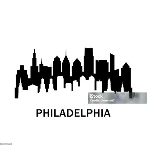 Philadelphia City Skyline Negative Space City Silhouette Vector
