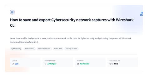 Netzwerkerfassungen Für Die Cybersicherheit Mit Der Wireshark Cli Speichern Und Exportieren Labex
