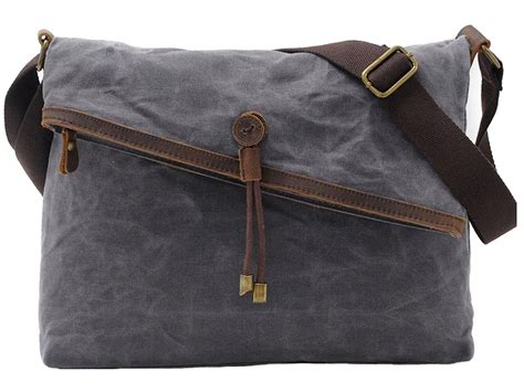 Mens Bags Messenger Bags Crossbody Bags Waxed Canvas Vintage Genuine