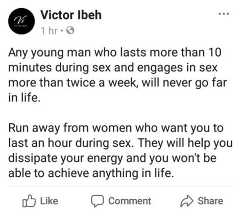 Any Babe Man Who Lasts More Than 10 Minutes During Sex And Engages In Sex More Than Twice A